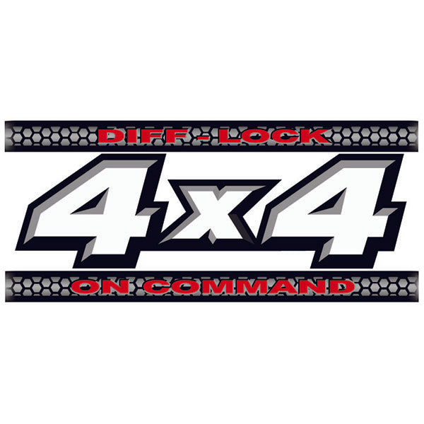 Yamaha 4x4 Diff Lock 120mm Sticker Red/Black/Silver (700.3010 ...